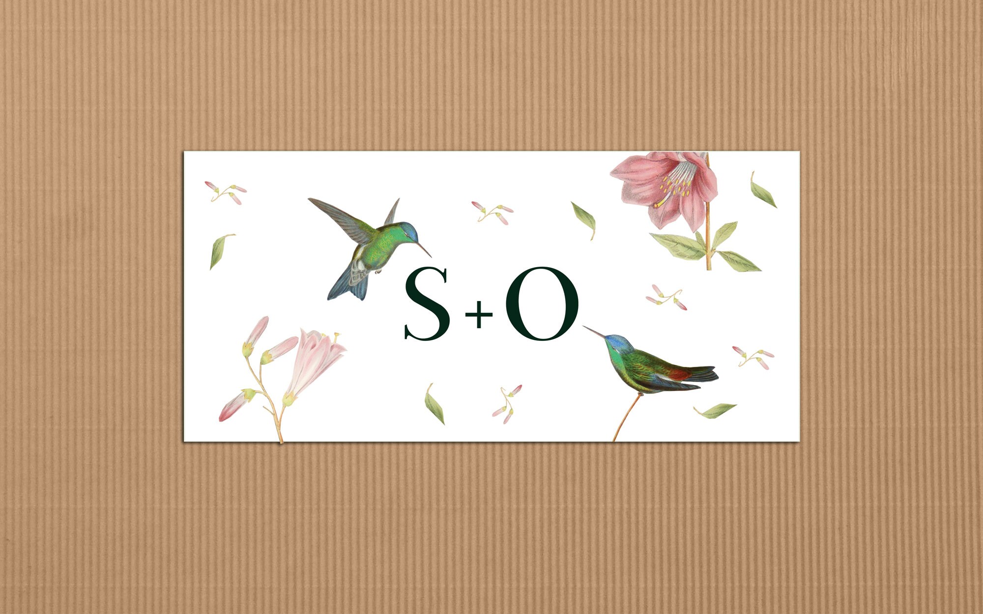 Colibríes Invitaciones de Boda Pájaros y Florales Blanco Fresco Verde ...