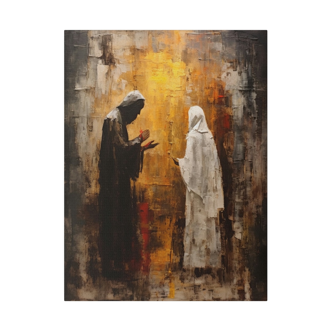 Publican and Pharisee, Original Print on Natural Canvas and Stretcher ...