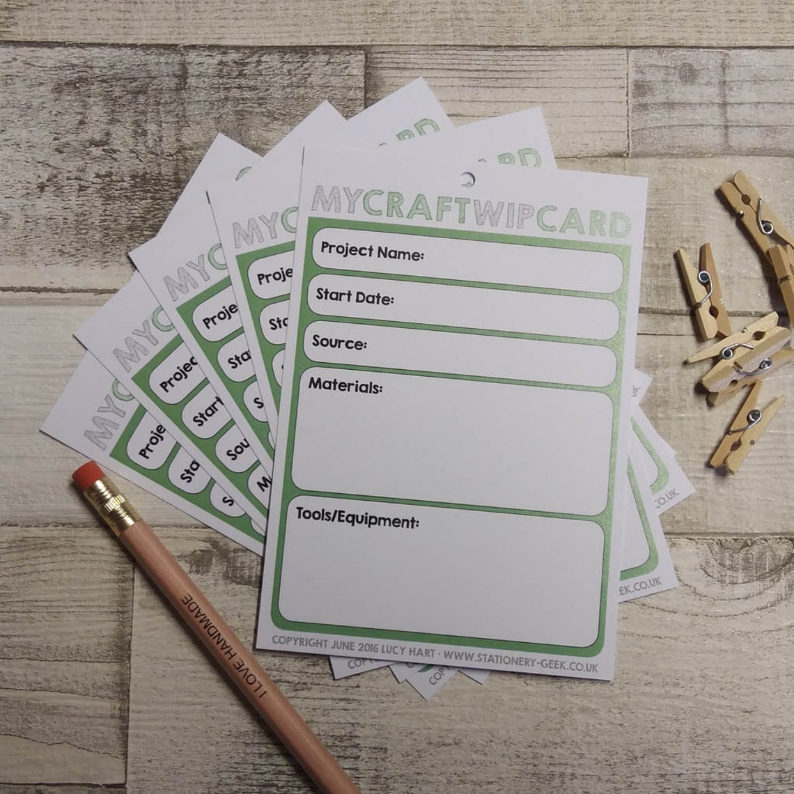 WIP Cards Work in Progress Crochet Knitting Quilting - Etsy