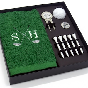 Personalised Golf Gift Box Set Embroidered Golf Towel Golf - Etsy UK