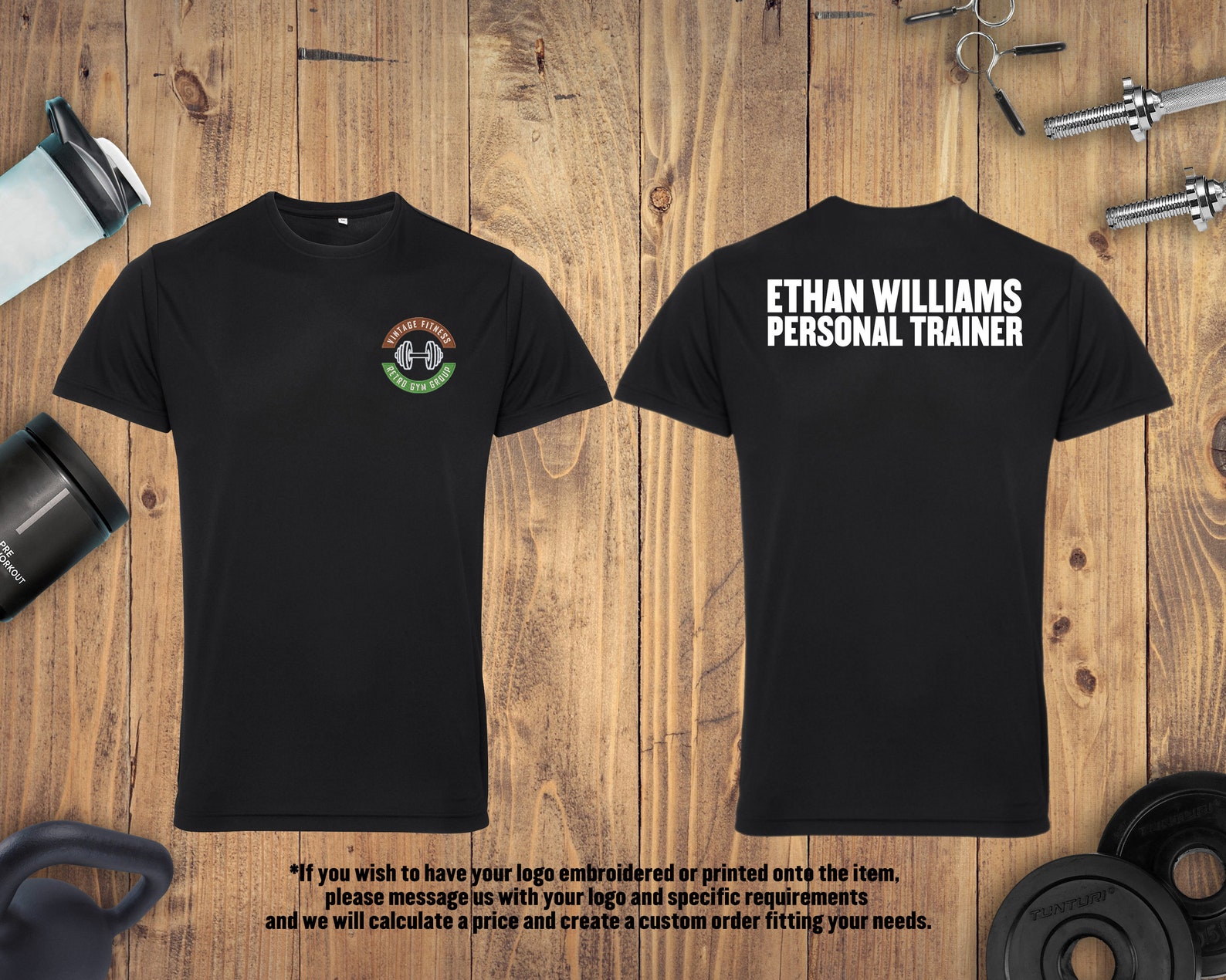Personalised Personal Trainer T-shirt Mens Sports Top / PT Fitness T ...
