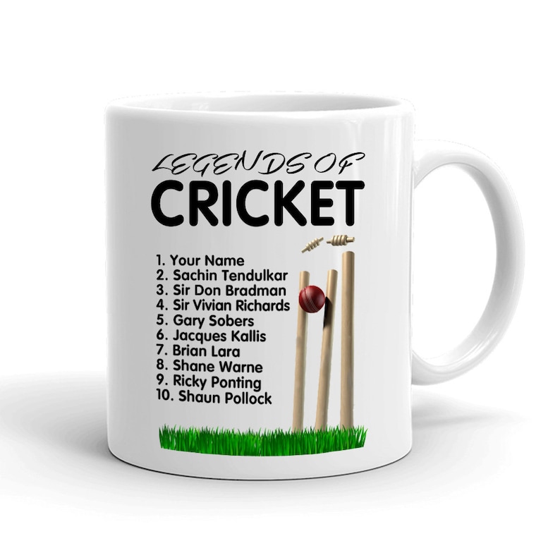 Personalised Legends of Cricket Mug - Personalised Cricket Mug ...