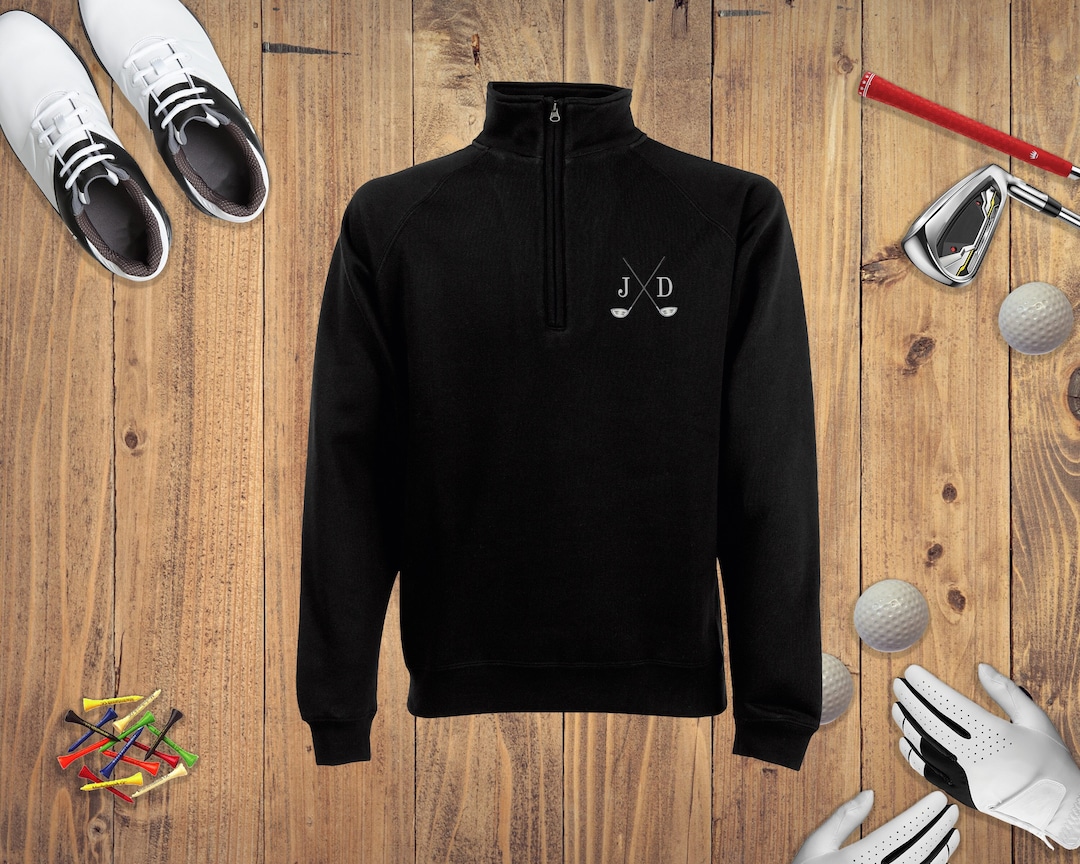 Golf Quarter Zip - Personalised Golf Embroidered Initials Zip Top ...