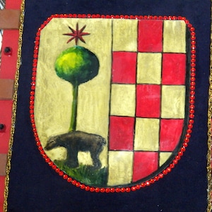 Antique Medieval Heraldry, Medieval Style Banner, Moorish and Christian ...