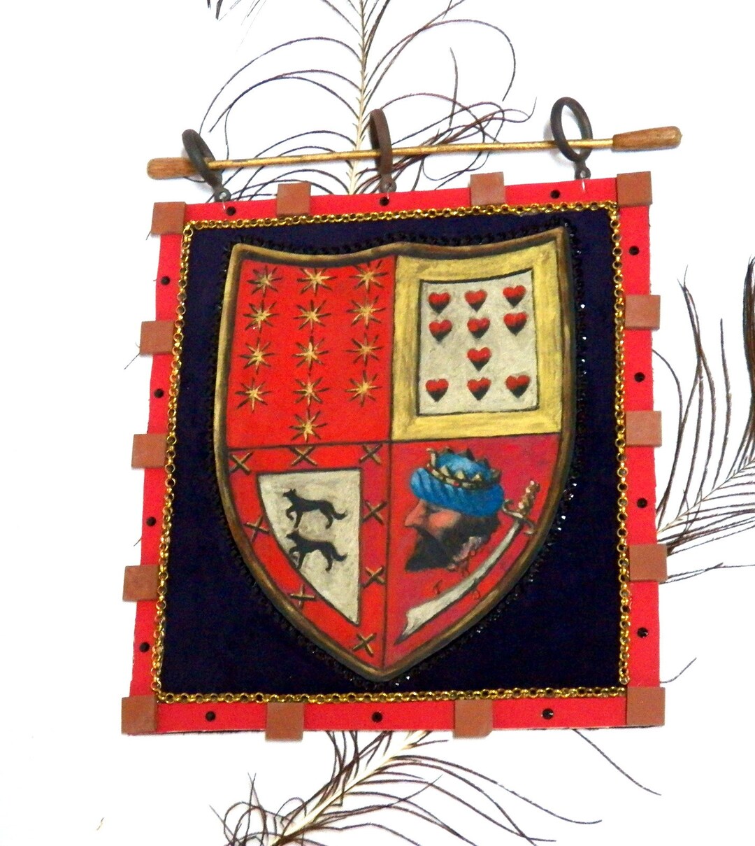 Antique Medieval Banner, Medieval Style Banner, Moorish and Christian ...