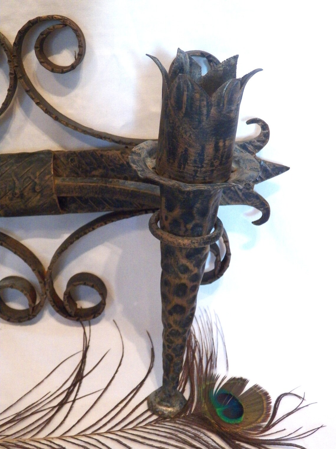 Large Torch Candelabra, Medieval Candelabrum, Wrought Iron Candlestick ...