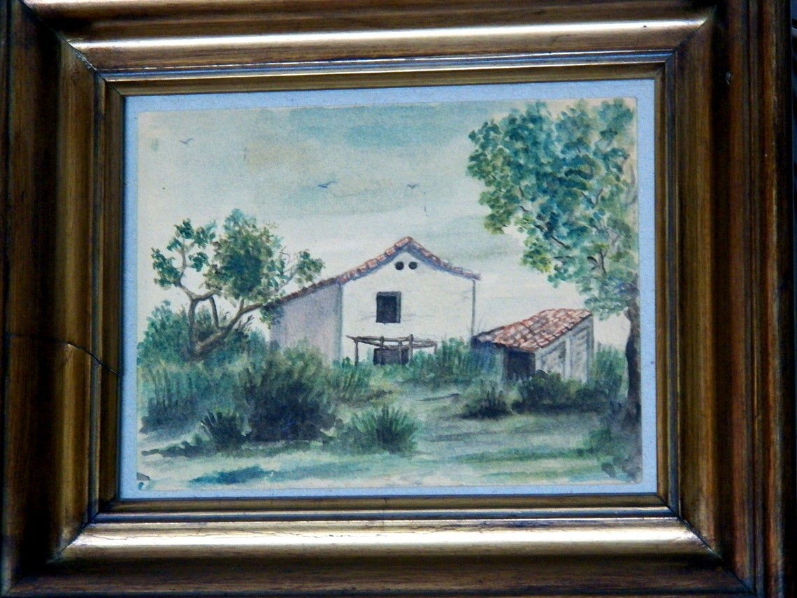 Couple Original Drawings Landscapes Drawings 40s Antique - Etsy