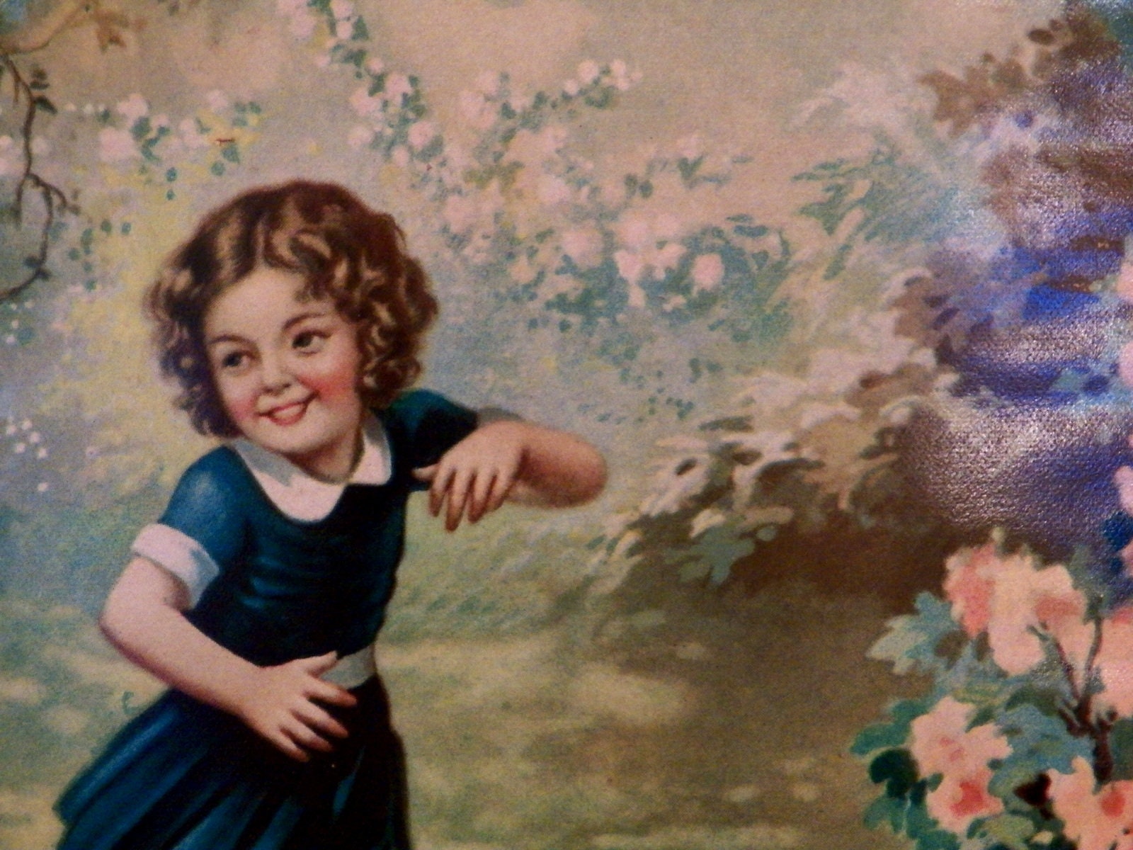 Antique Lithograph Girl Lithograph 20s Framed Lithograph | Etsy