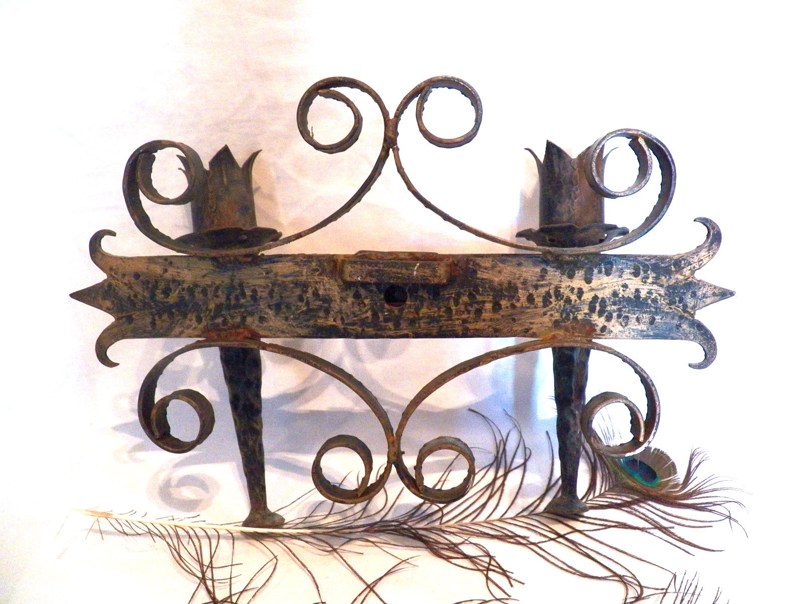 Large Torch Candelabra, Medieval Candelabrum, Wrought Iron Candlestick ...
