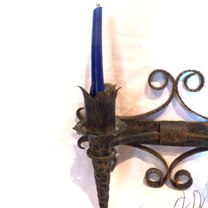 Large Torch Candelabra, Medieval Candelabrum, Wrought Iron Candlestick ...