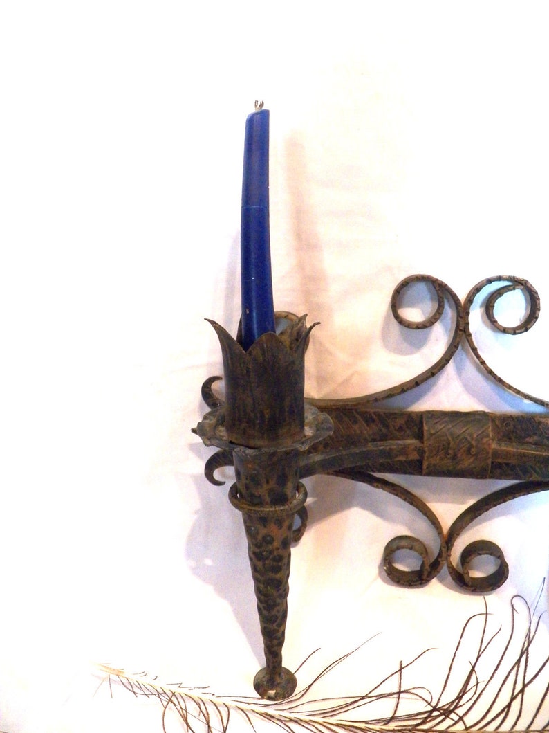 Large Torch Candelabra, Medieval Candelabrum, Wrought Iron Candlestick ...
