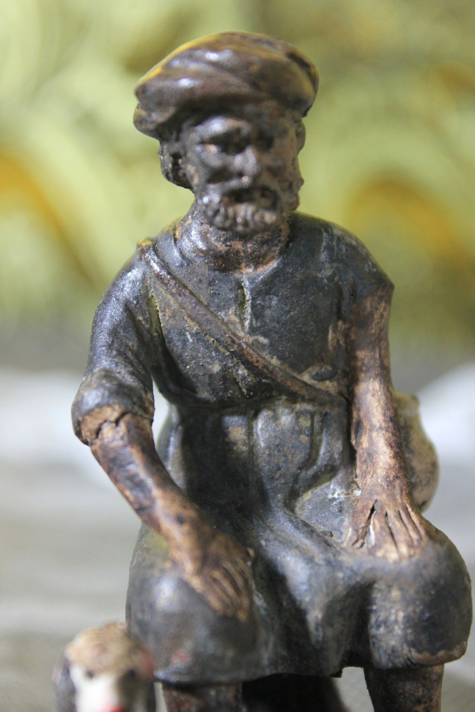 Ancient Polychrome Fired Clay Shepherd Nativity Figure - Etsy