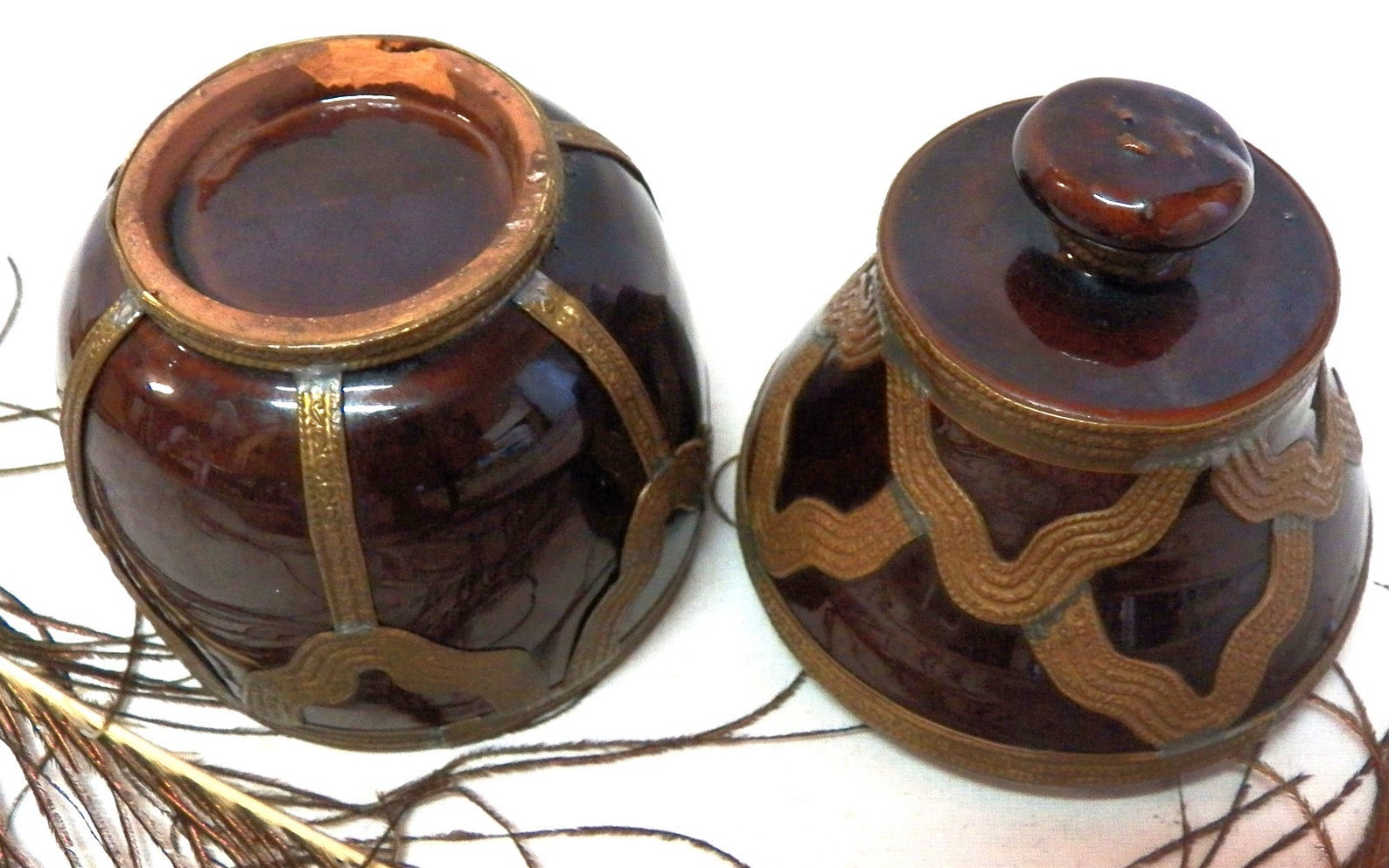 Antique Moroccan Tibor Ceramic Embossed Metal Tibor Tea | Etsy