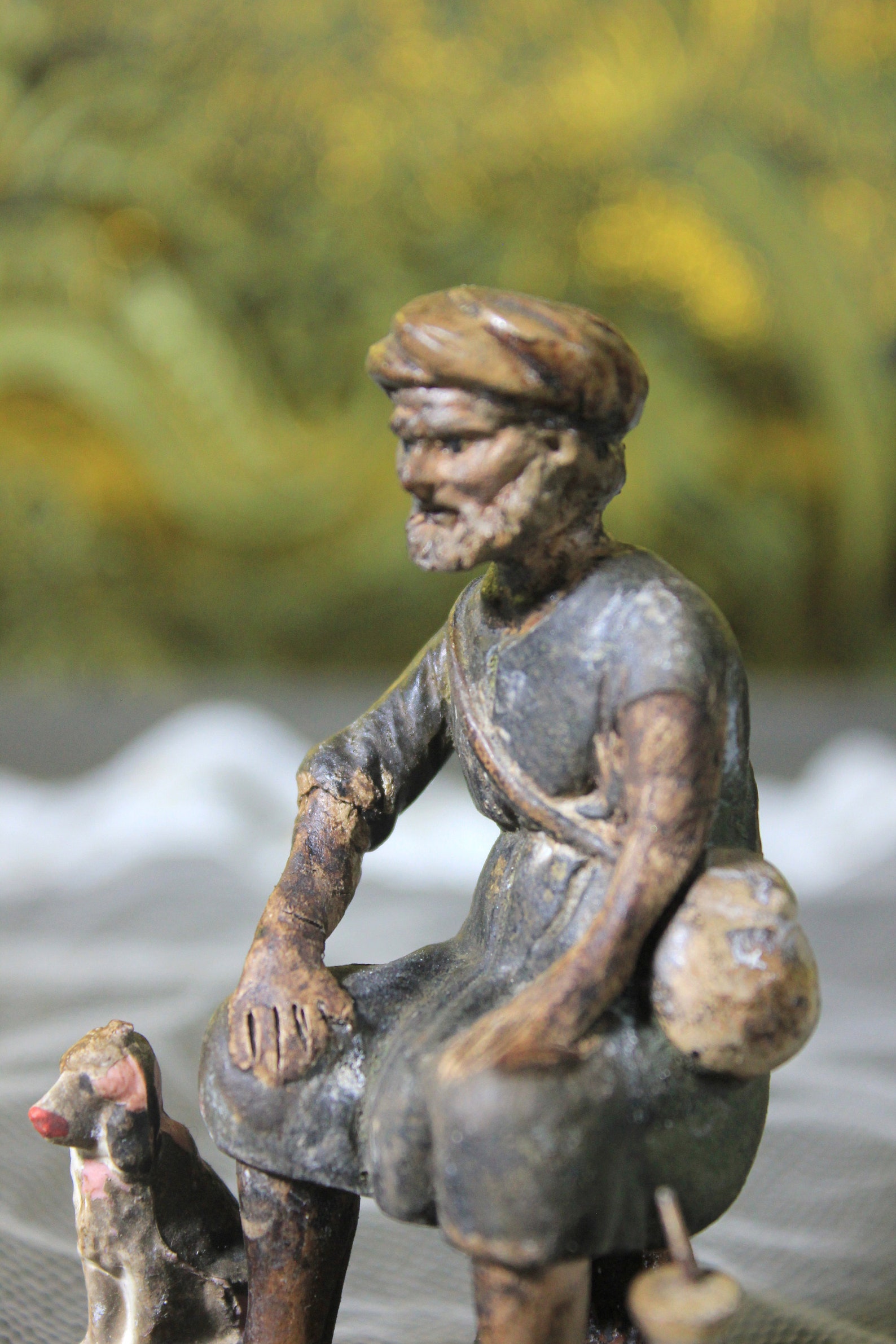 Ancient Polychrome Fired Clay Shepherd Nativity Figure - Etsy