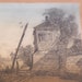 Dutch Drawing 19th, Drawing Dutch Landscape, Old Framed Drawing ...