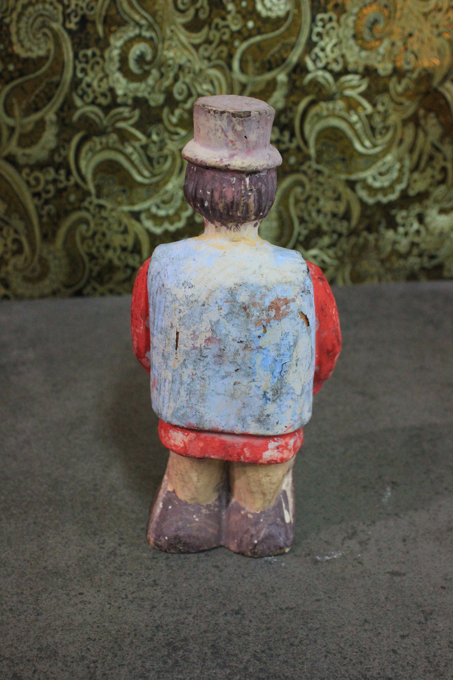 Vintage Wood Carving, Ancient Hunter With Shotgun, Folk Wood Carving ...
