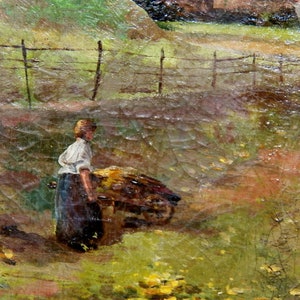 Large Oil Canvas 19th Spanish Painting Realistic Landscape | Etsy