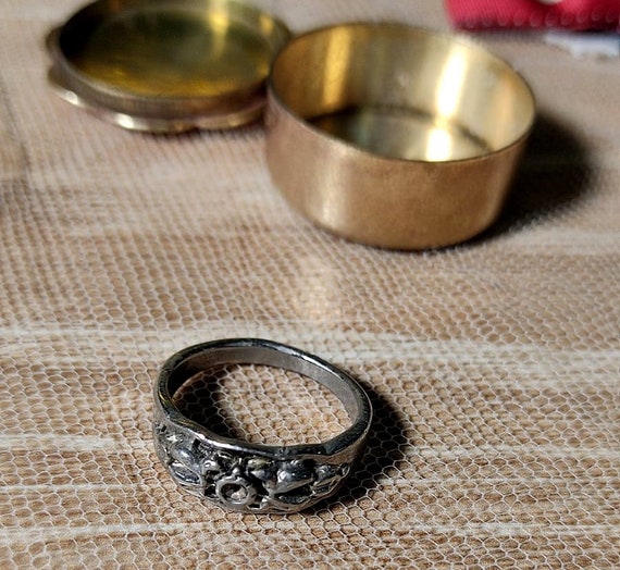 Antique Openwork Metal Jewelry Box, Small Metal Jewel… - Gem