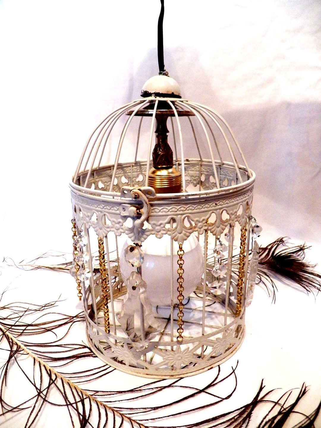 Antique Cage Lamp, Cage Lamppost, Iron Lamppost, Rustic Lamp, Ceiling ...