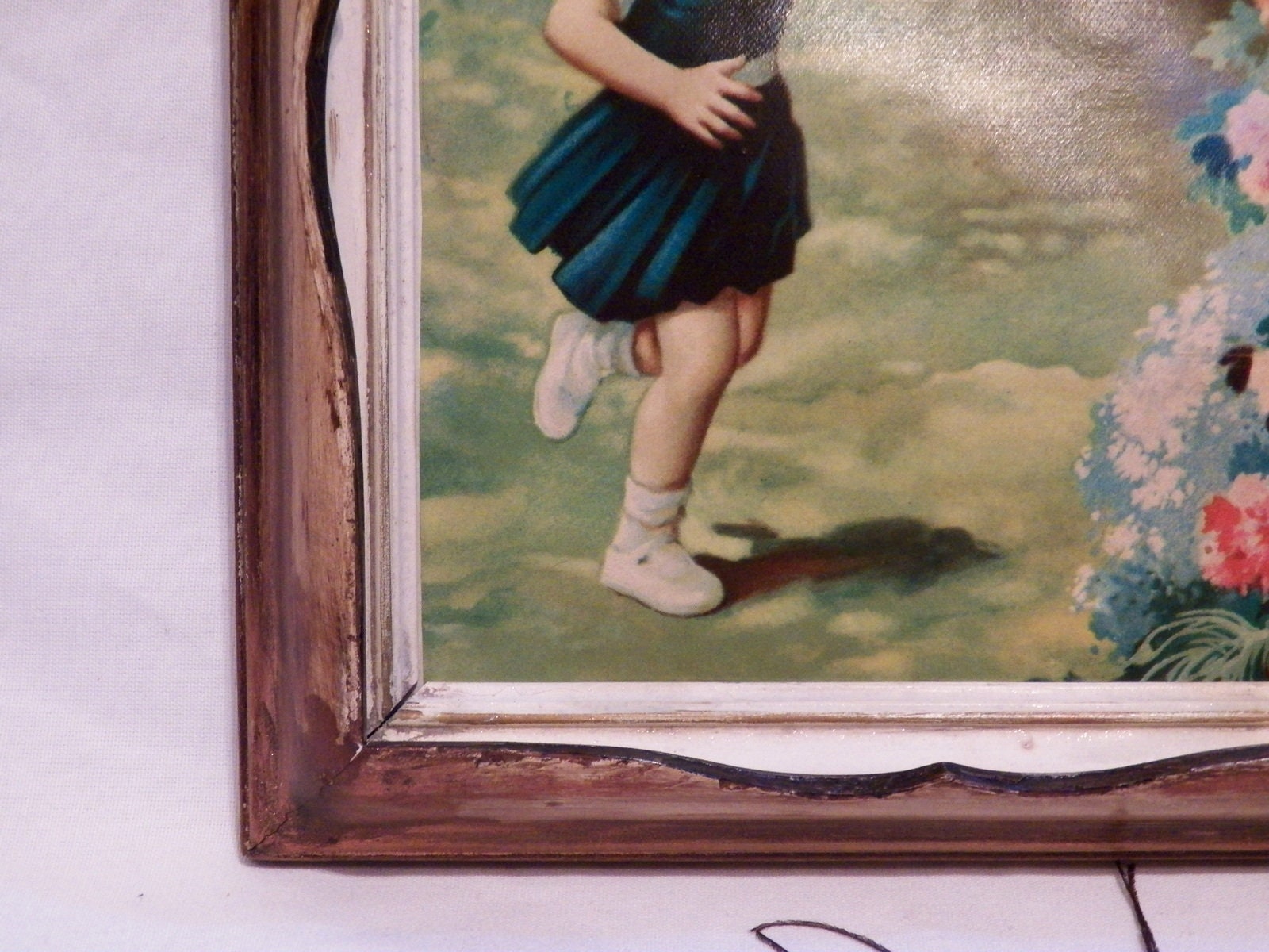 Antique Lithograph Girl Lithograph 20s Framed Lithograph | Etsy