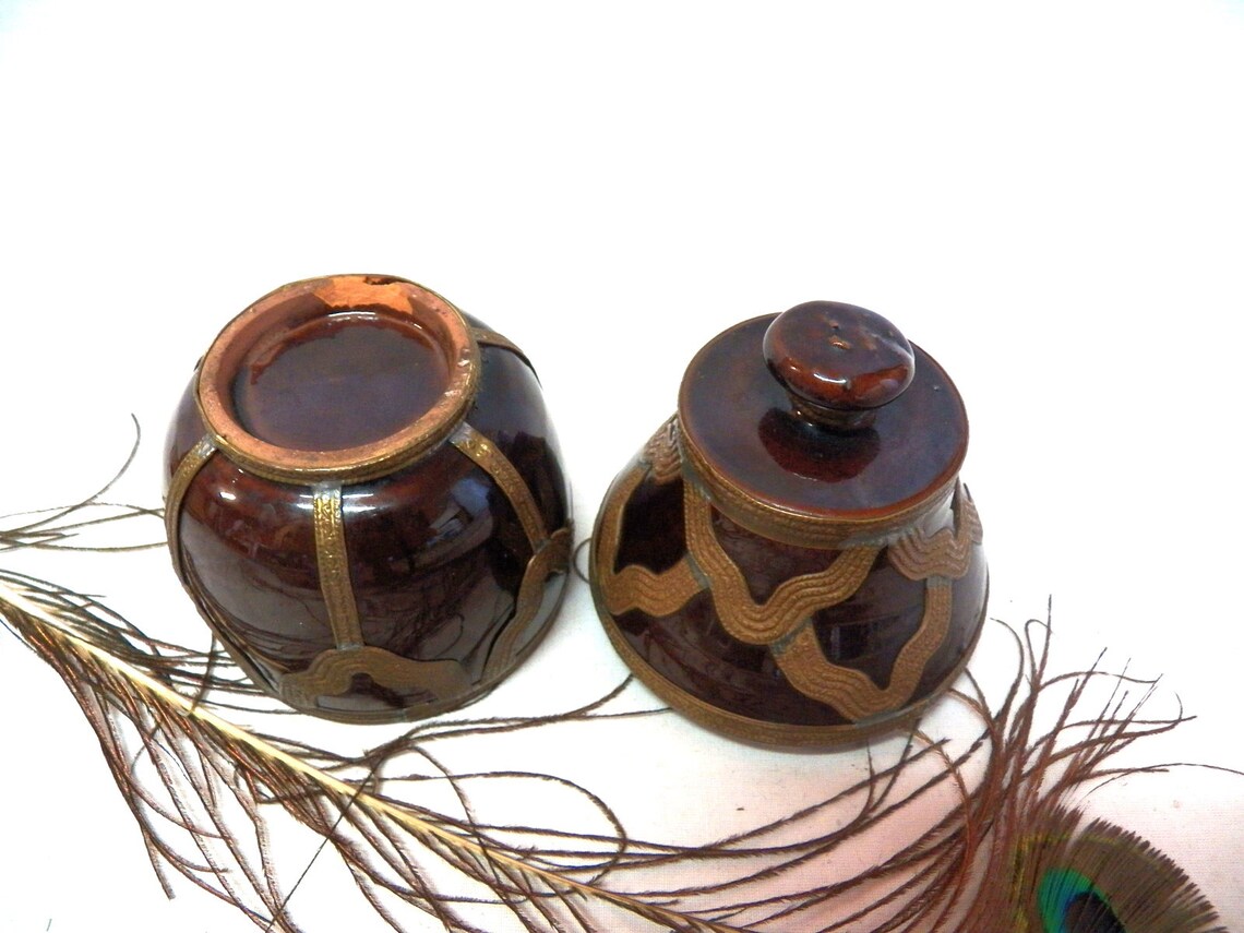 Antique Moroccan Tibor Ceramic Embossed Metal Tibor Tea | Etsy