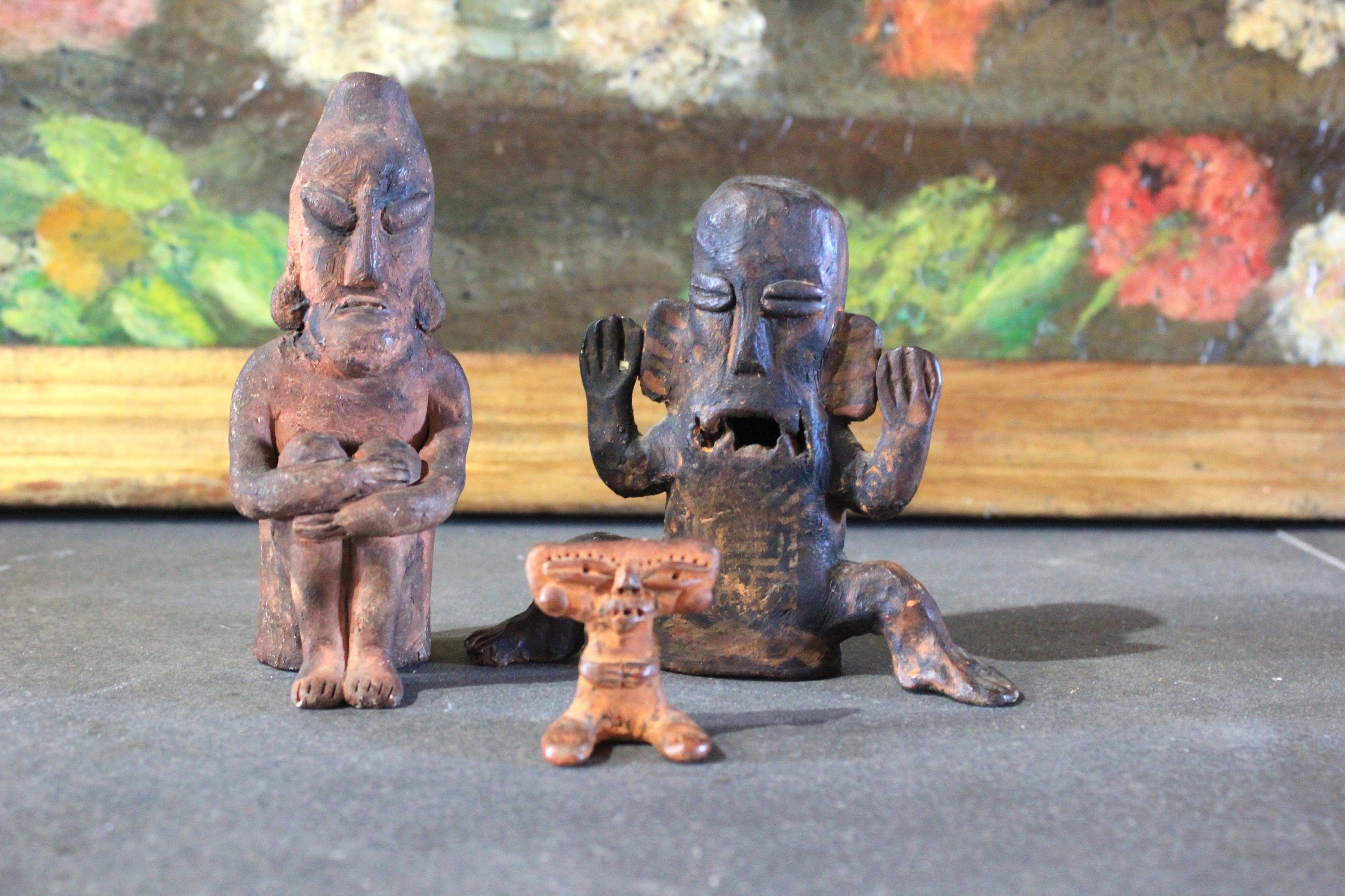Clay Figures Set Vintage Mayan Figures Set Pre-Columbian | Etsy