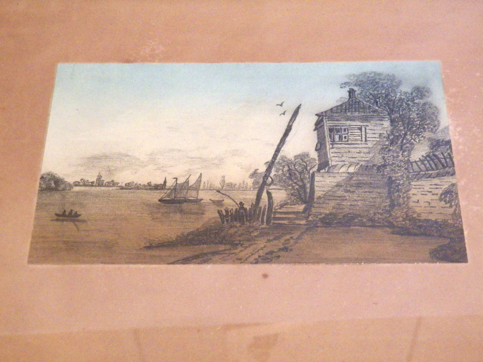 Dutch Drawing 19th Drawing Dutch Landscape Old Framed - Etsy