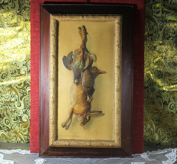 Antique Still Life Hunting Lithograph Lithograph Color - Etsy