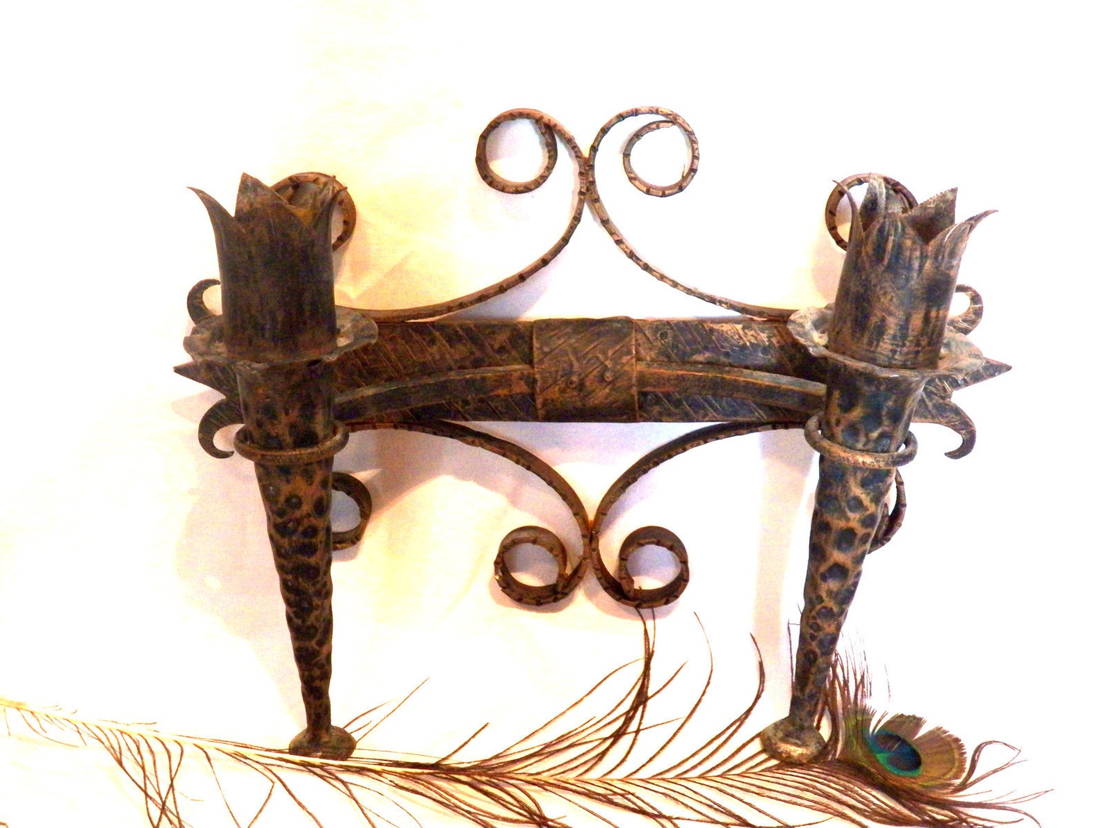 Large Torch Candelabra, Medieval Candelabrum, Wrought Iron Candlestick ...