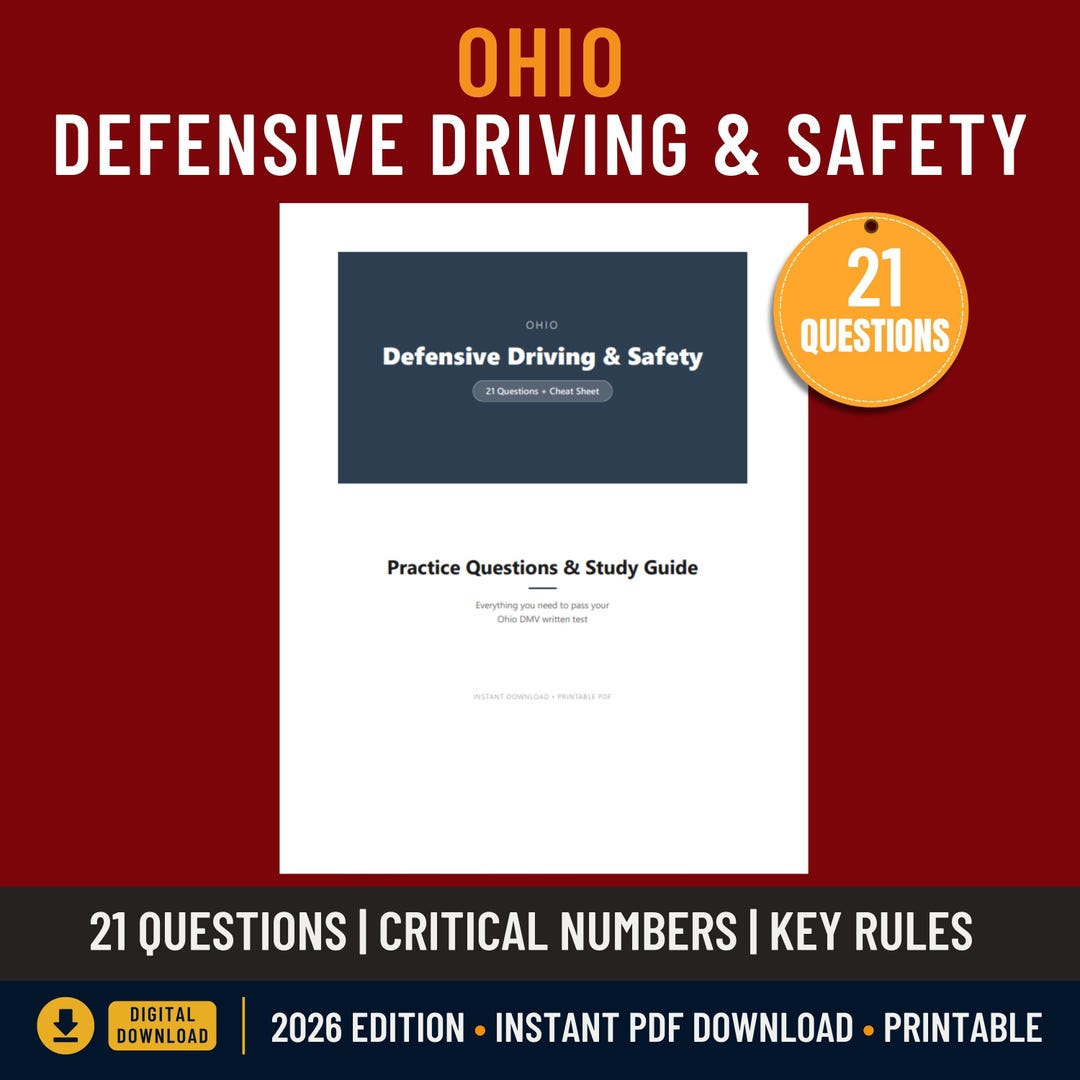 Ohio Defensive Fahrübungstest 2026 | Bmv Mini Lernpaket PDF ...