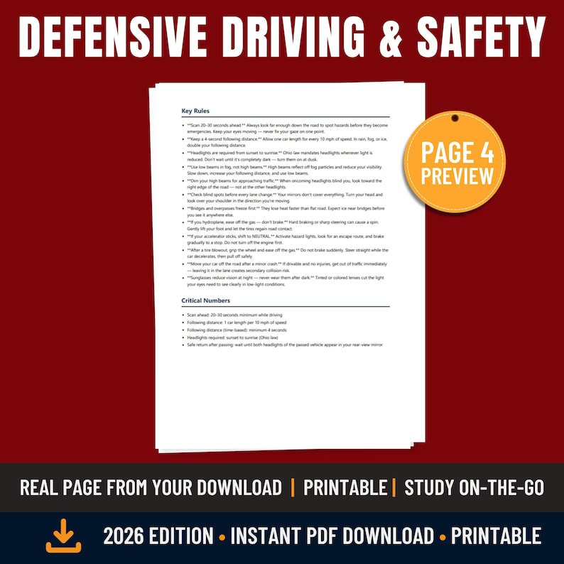 Ohio Defensive Fahrübungstest 2026 | Bmv Mini Lernpaket PDF ...