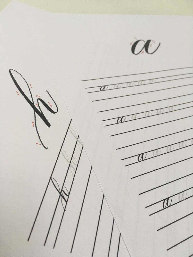 Modern Calligraphy Templates to Print, Calligraphy Guides, Alphabet ...