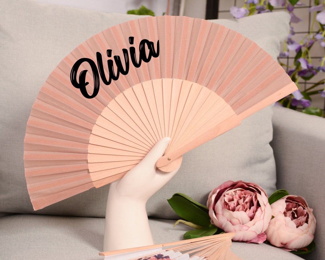 Customized Hand Fan for Brides With Strawberries Bridemaid - Etsy