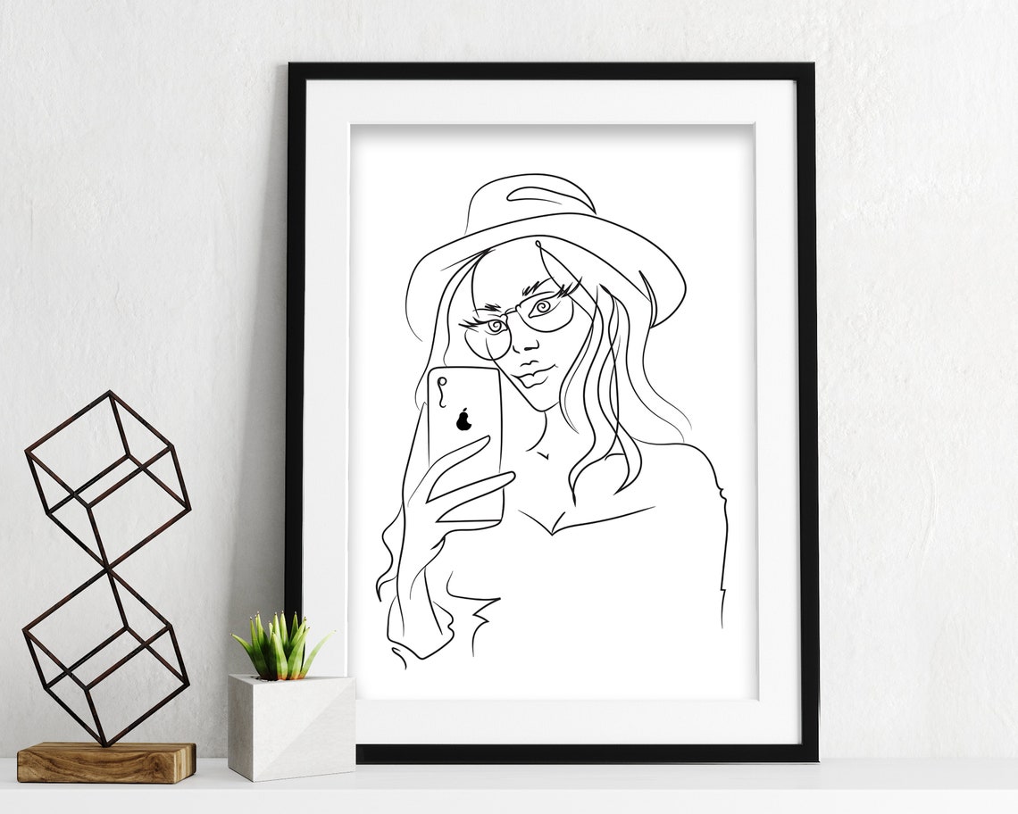 Downloadable Woman Art Line Art Print Printable Wall Art | Etsy
