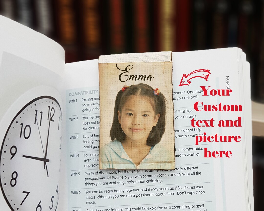 Personalized Custom Bookmark - With Your Text Logo Grapic - Unique ...