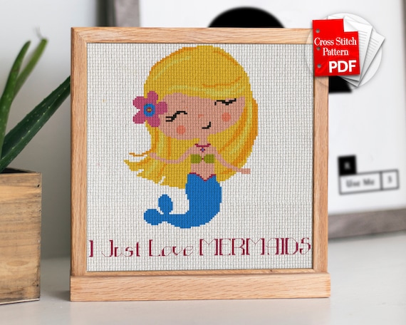 Mermaid Cross Stitch Cross Stitch Pattern Mermaid | Etsy