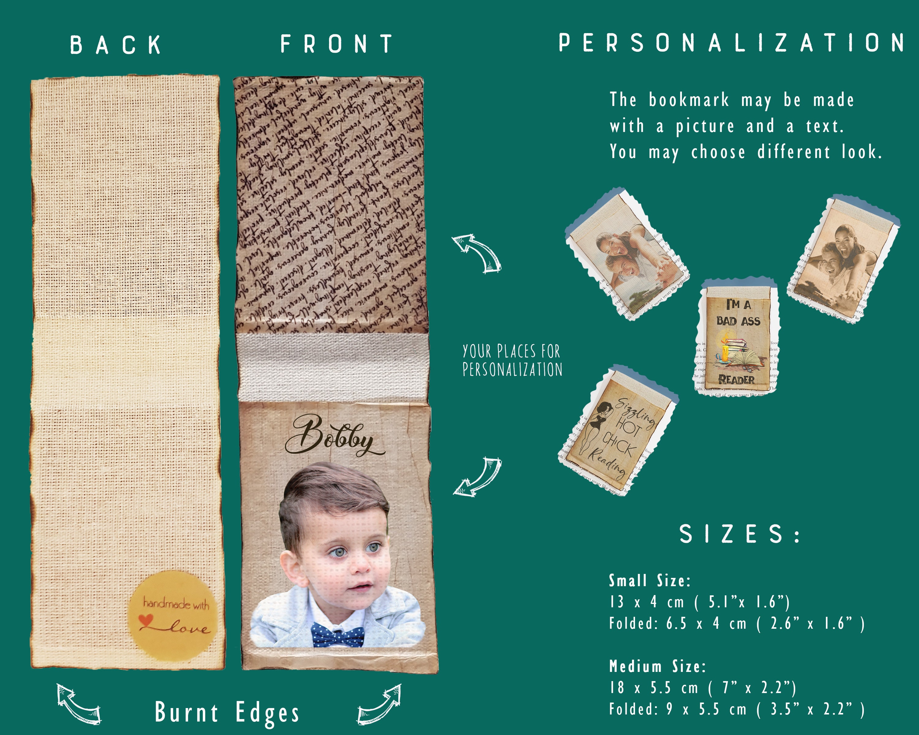 Personalized Custom Bookmark With Your Text Logo Grapic - Etsy