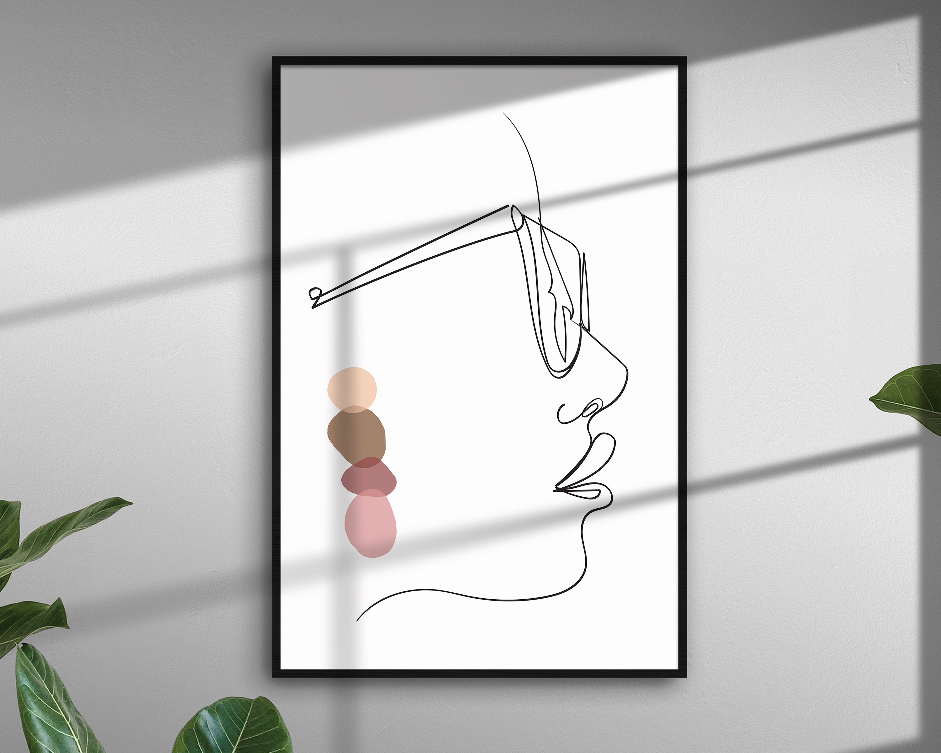 Woman Face Figure Line Drawing One Line Woman Printable Wall Etsy