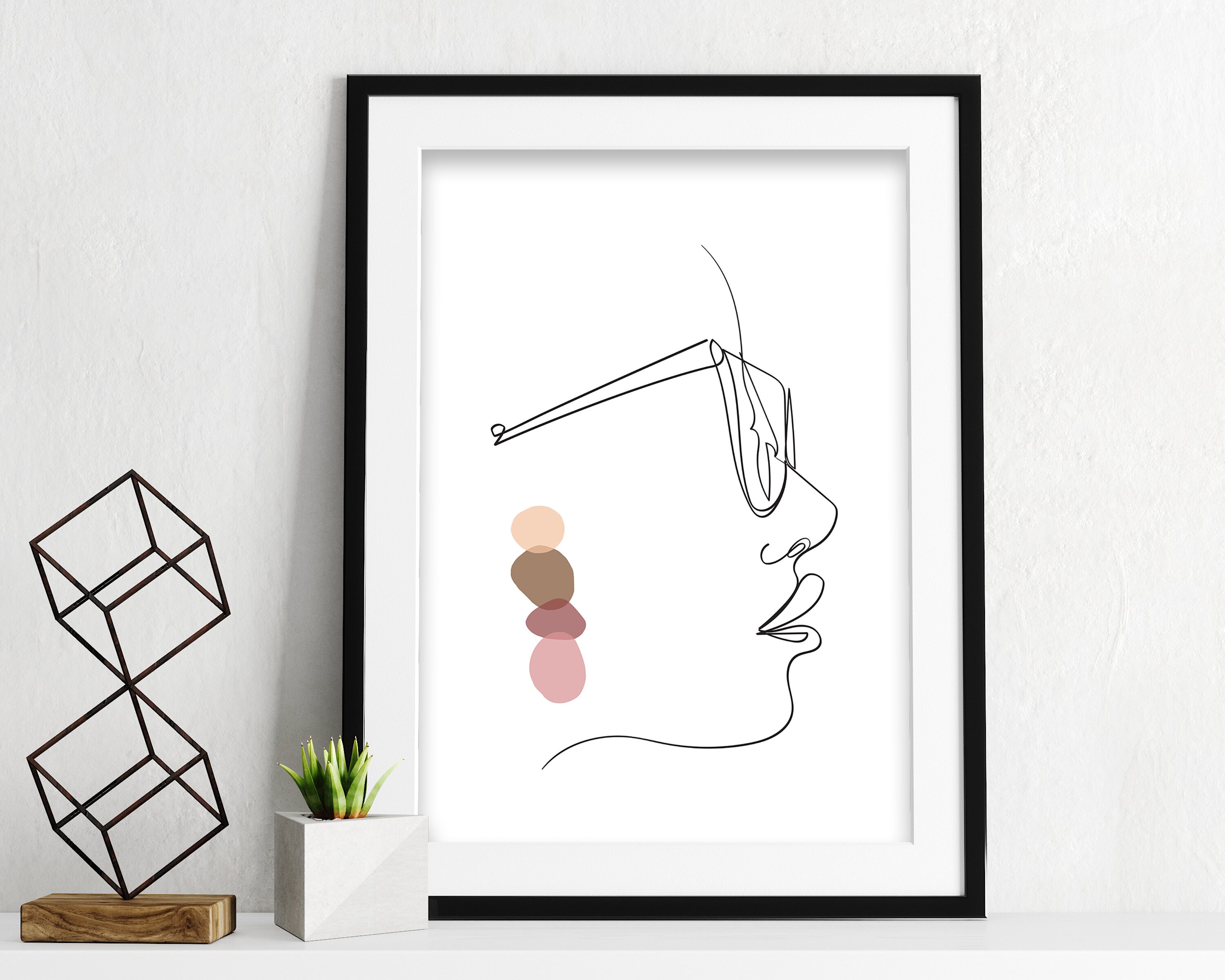 Woman Face Figure Line Drawing One Line Woman Printable Wall - Etsy