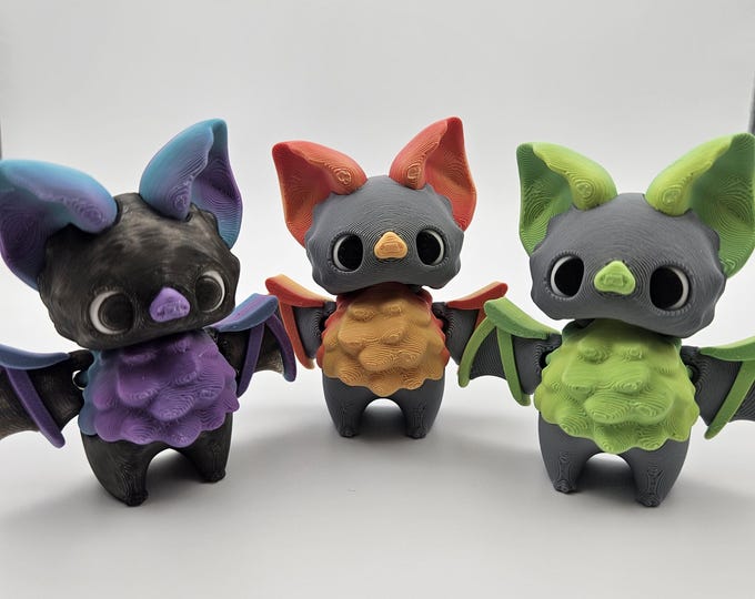Halloween Pixie Bat 3D Printed Articulating Flexi Fidget - Etsy