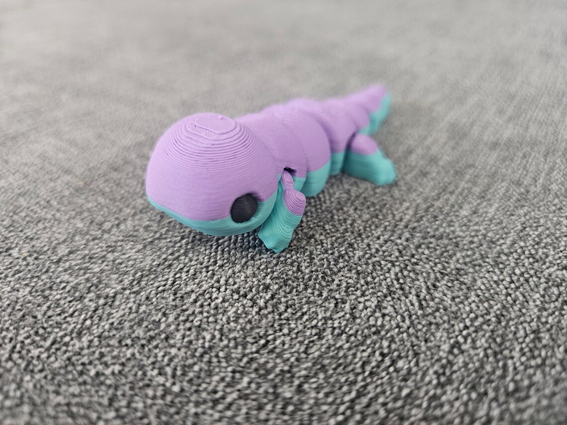 3D Printed Articulating Fidget Salamander Unique Road Trip Toys or Back ...