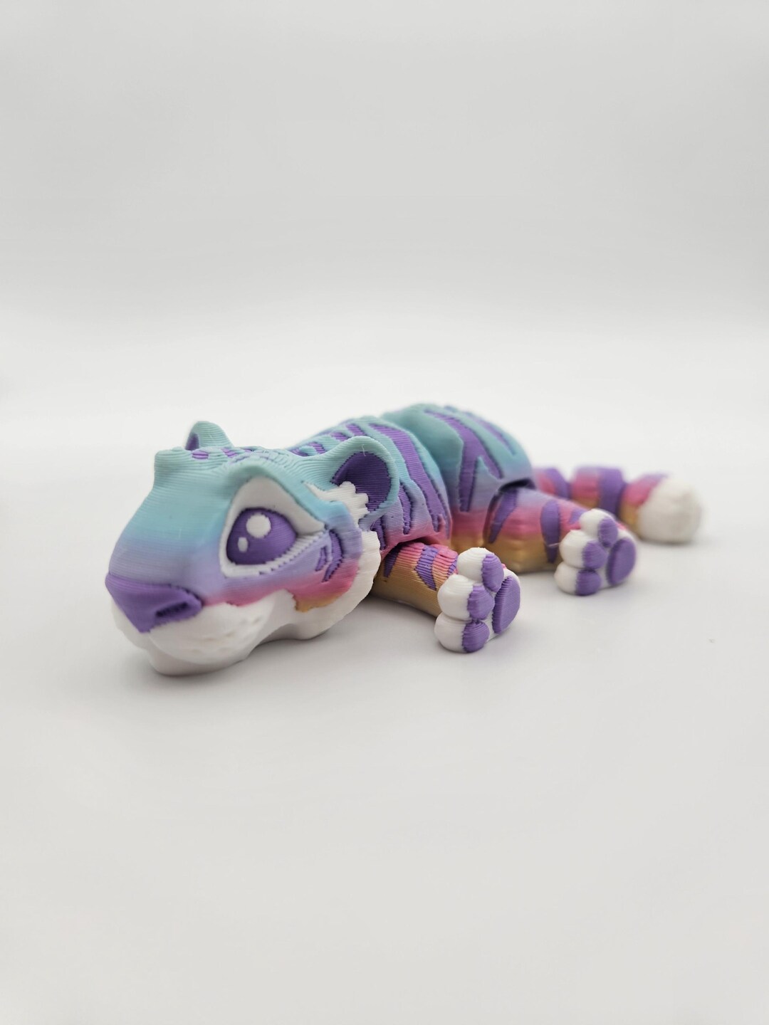 Rainbow Tiger | 3D Printed Articulating Flexi Fidget - Etsy