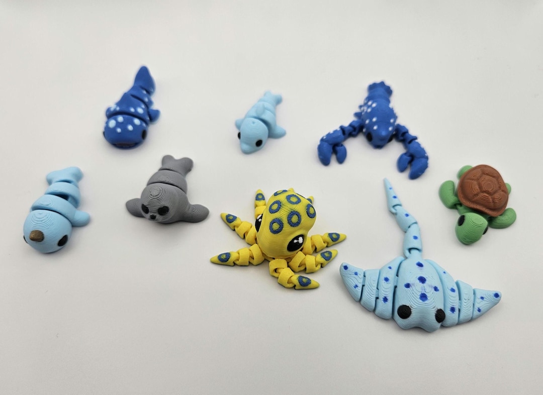 Ocean Pocket Pet Add Ons | 1.25-2 Inches | 3D Printed Articulating ...