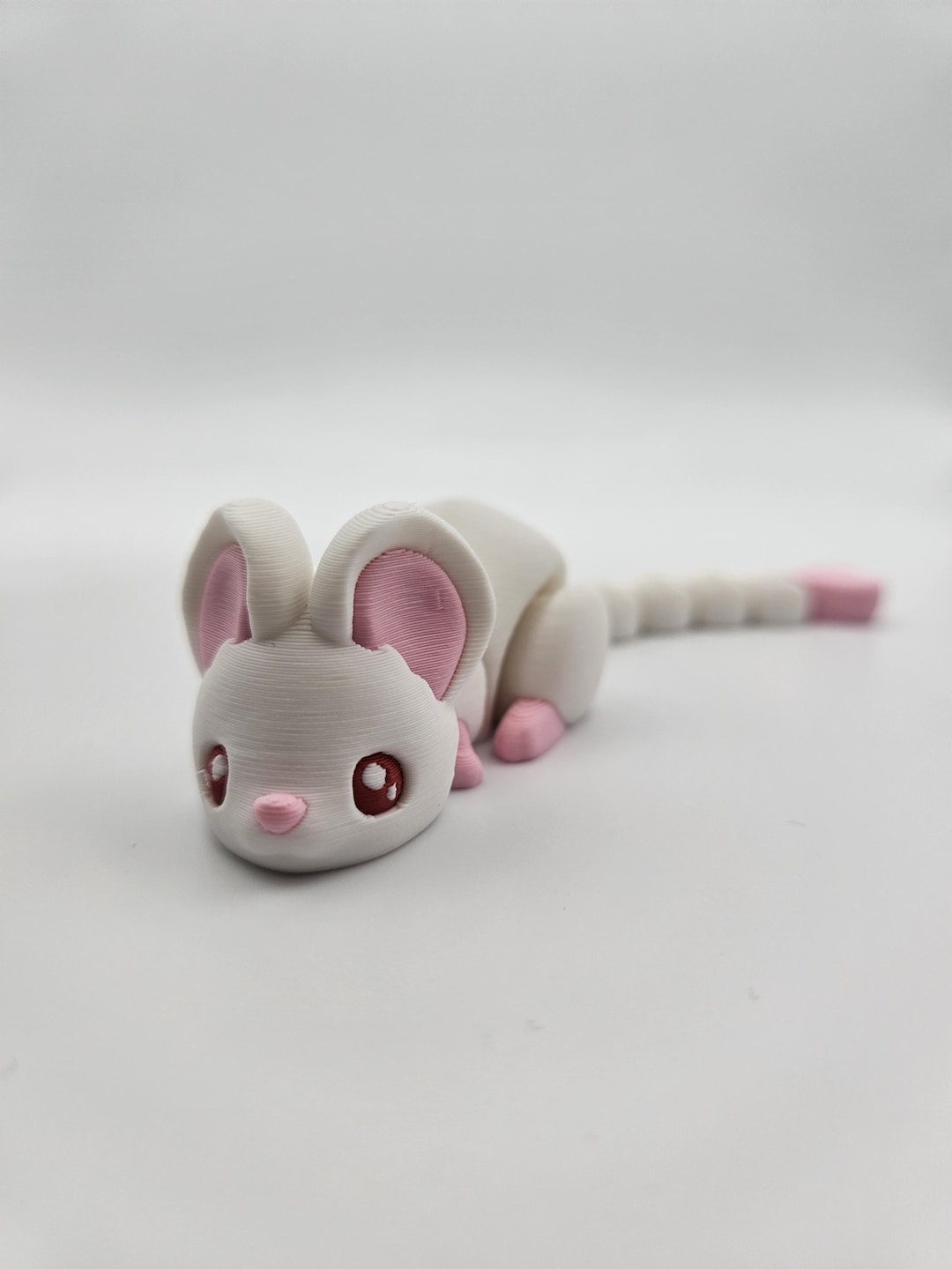 Albino Mouse With Heart Tail | 3D Printed Articulating Flexi Fidget - Etsy