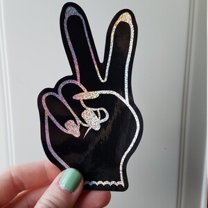 Holographic Pixie Dust Vinyl Peace Sign Stickers - Etsy