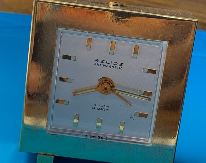 Original Relide Brend Antimagnetic Swiss Made 8 Days Alarm Travel Clock ...
