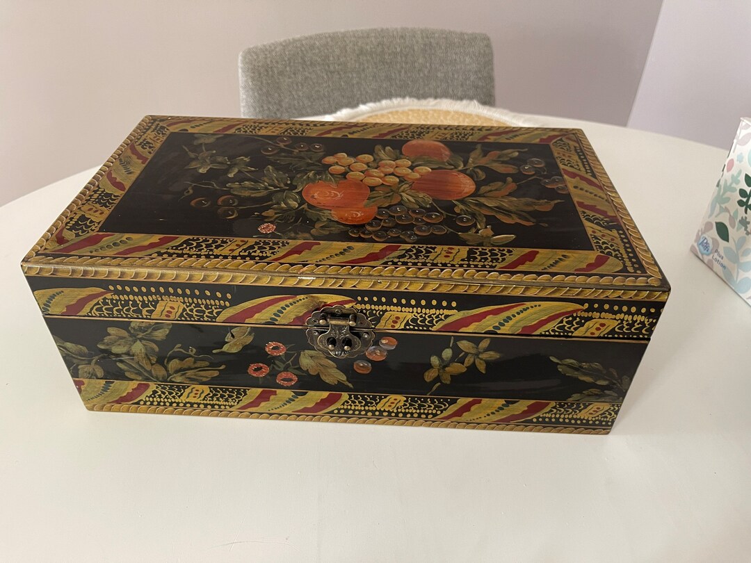 Vintage Handmade and Hand Painted Large Chest Box - Etsy