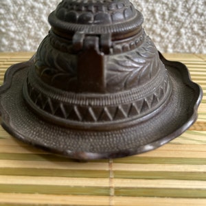 Antique Cast Iron Art Deco Round Inkwell - Etsy