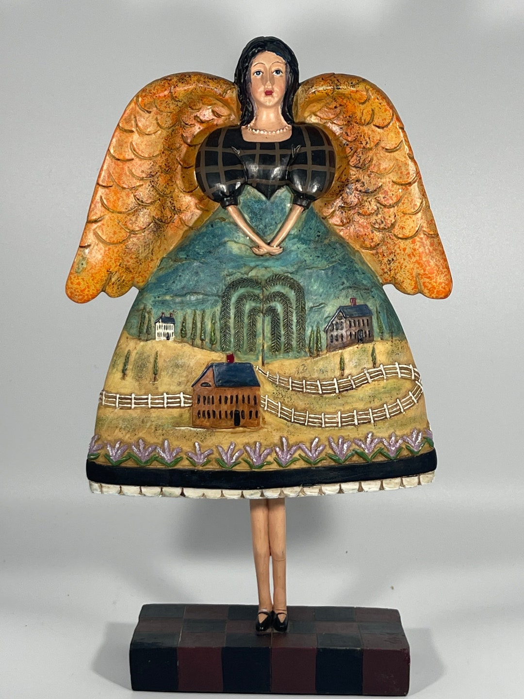 David Harden Folk Art Angel Country Landscape - Etsy