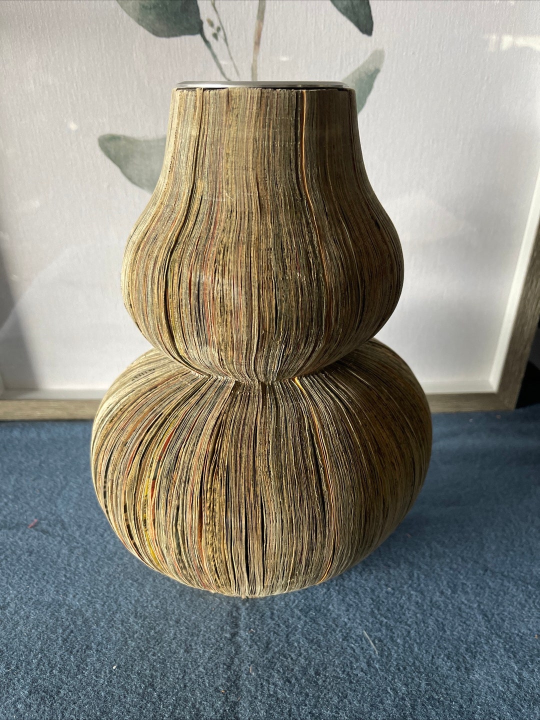 Recycled Magazine Vase Upcycle Flipable Pages Vase Newspaper 10” Tall ...